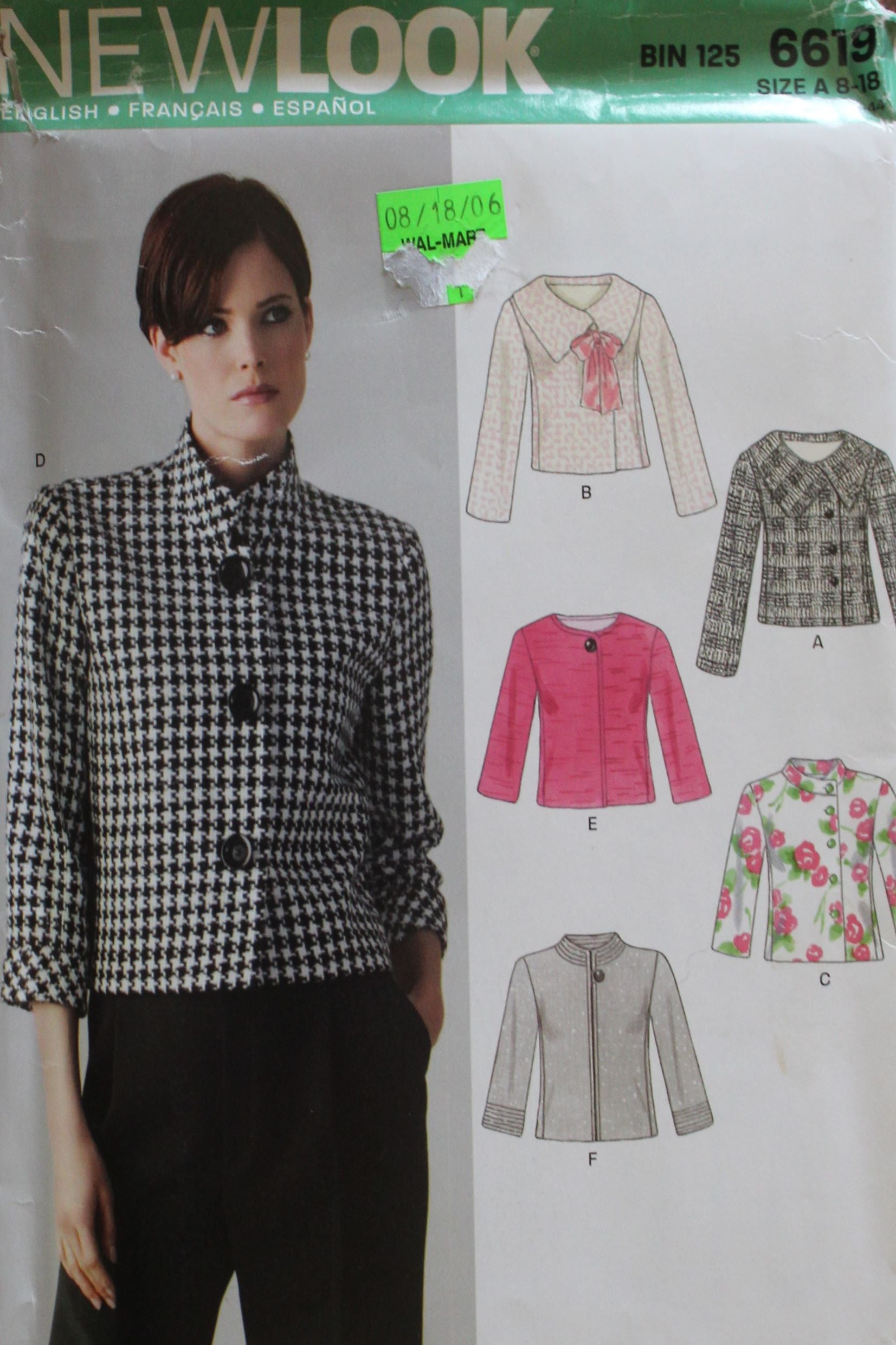 New Look 6619, Misses Jackets, Lined, Uncut Sewing Pattern ...