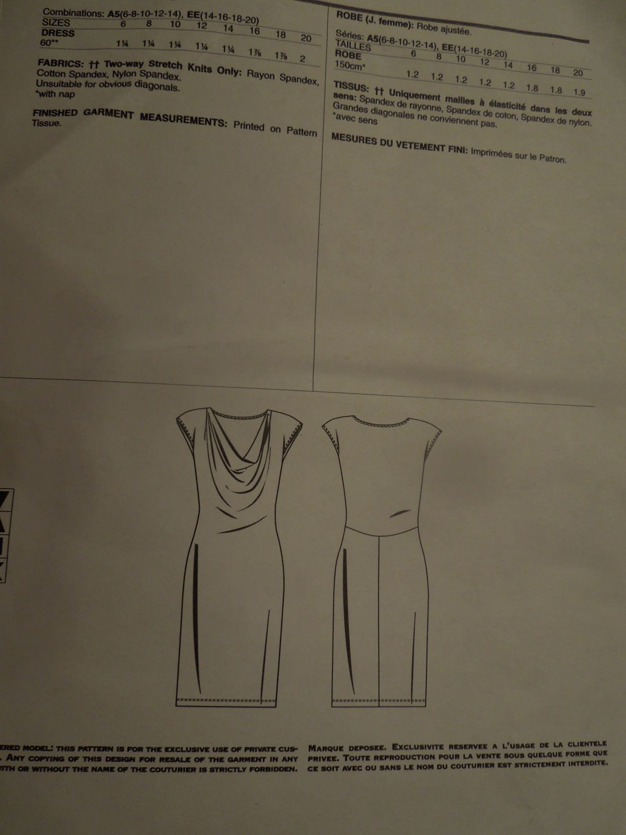 Vogue V1250, Misses Dress, Evening Wear, Donna Karan, Uncut Sewing Pat ...